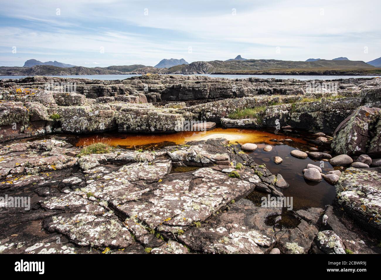 Short coastal walk from lay-by next to bridge south of Loch Garvie (NC ...