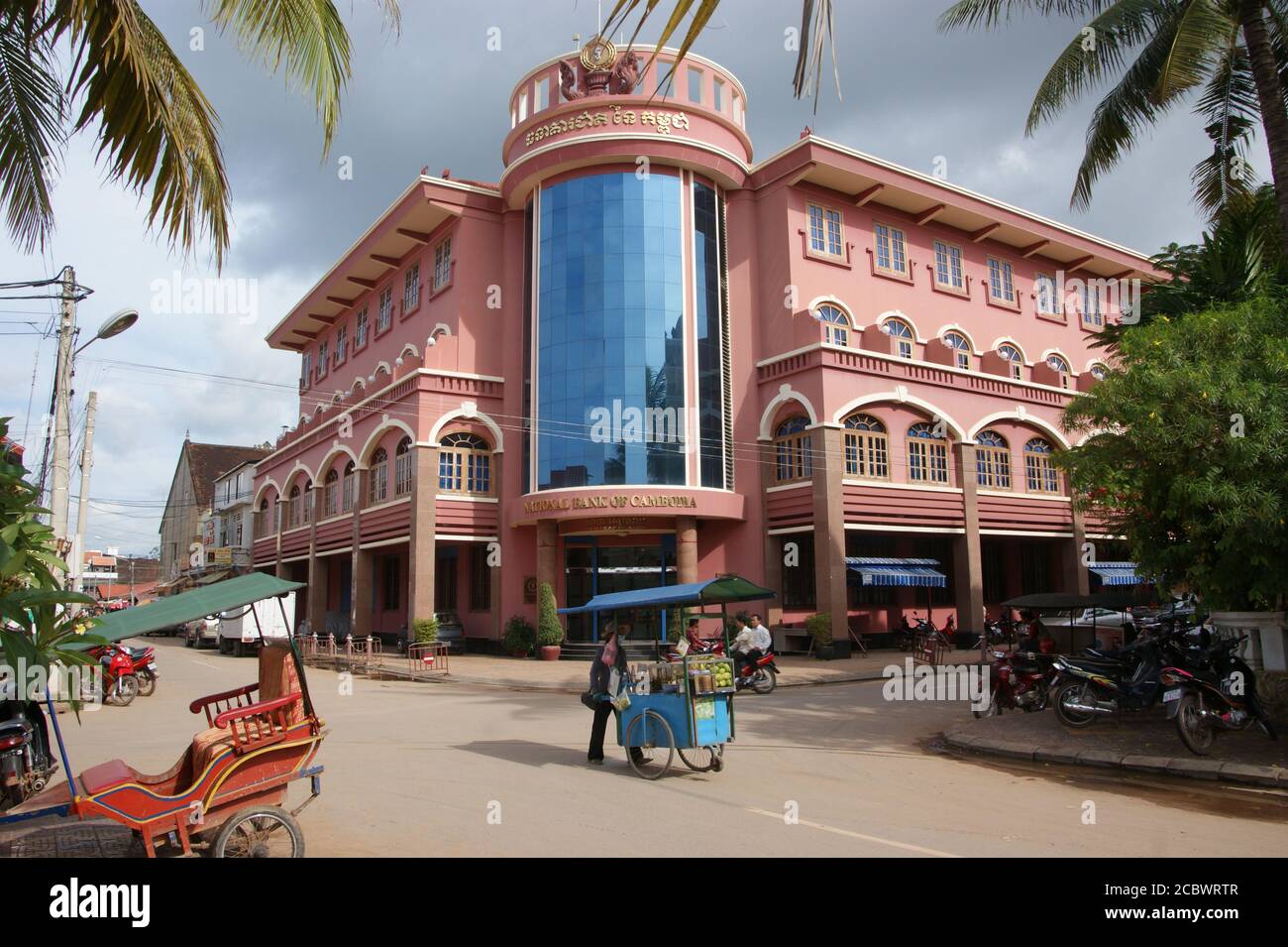 Cambodia's National Bank , Banque Rouge, is housed in this bright red ...