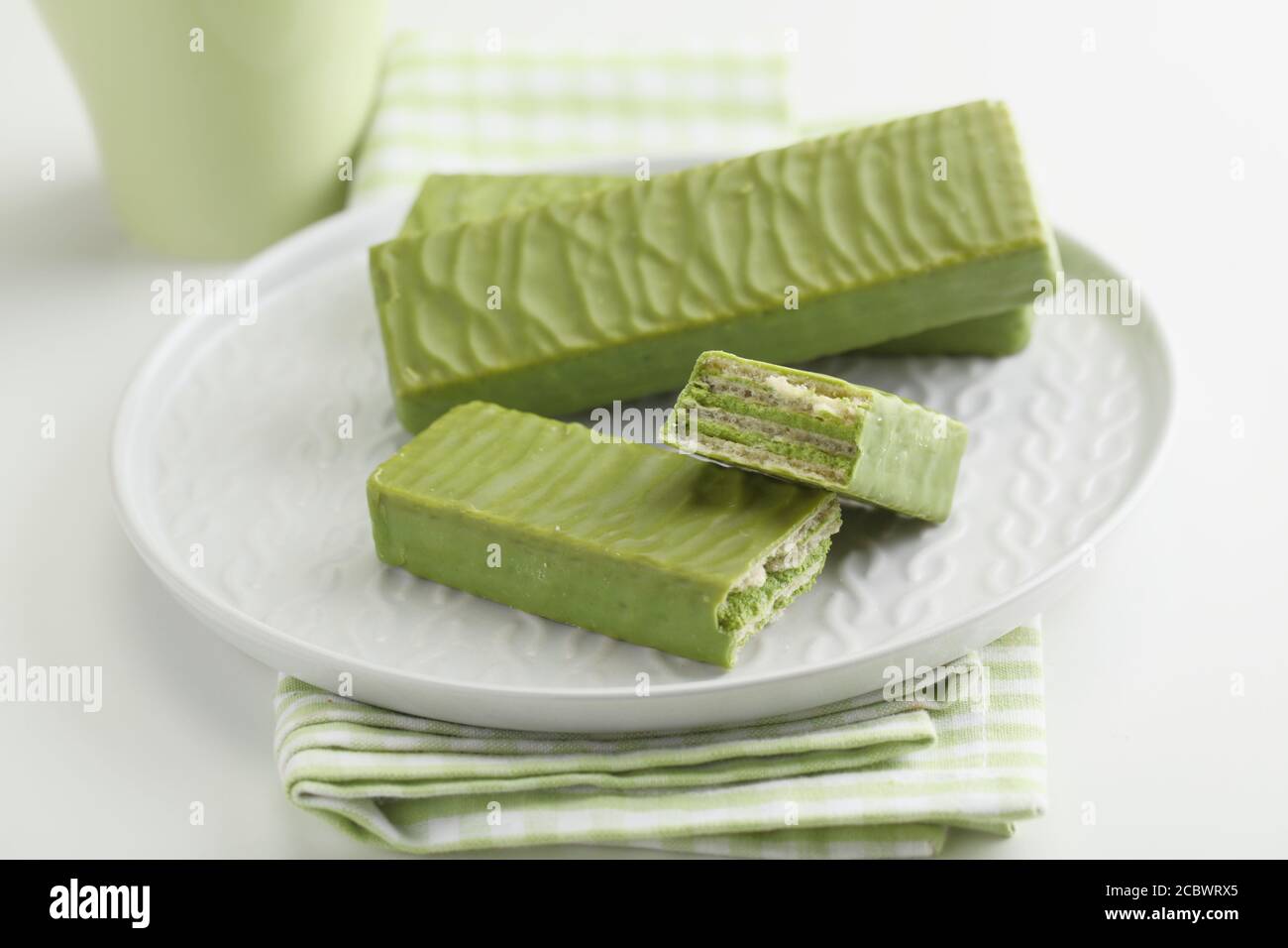 Matcha tea wafers hi-res stock photography and images - Alamy