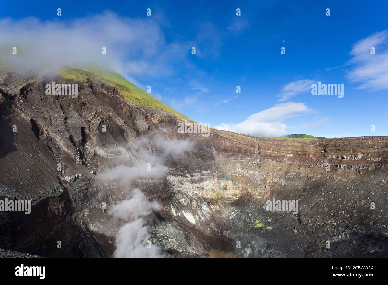 View of volcano in Manado at the end of hiking, Indonesia Stock Photo ...