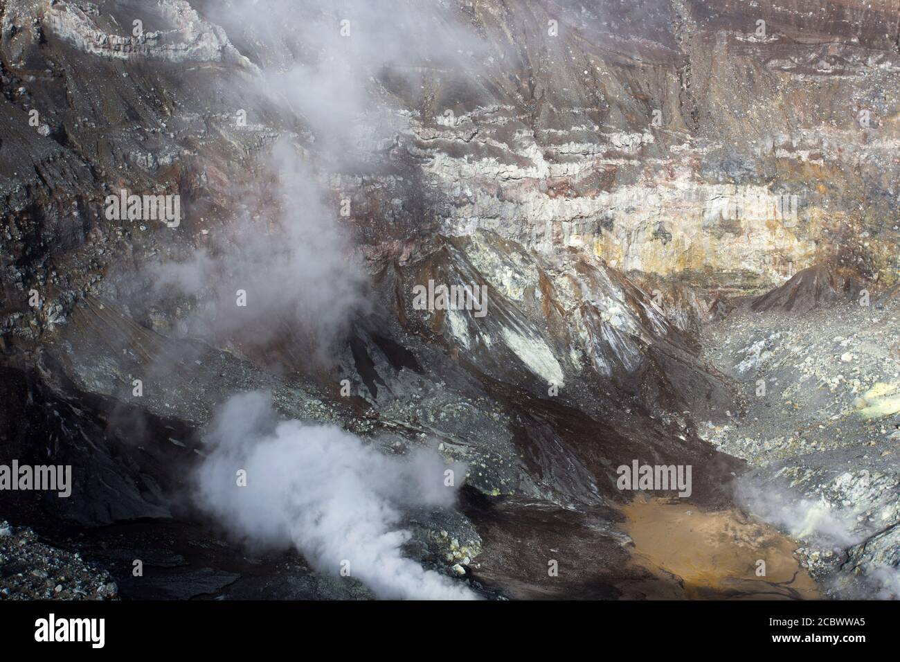 View of volcano in Manado at the end of hiking, Indonesia Stock Photo ...