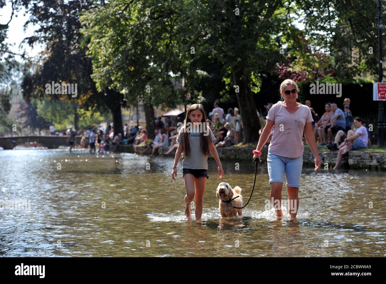 Katie Delvaille with her daughter Lucie Delvaille take Oscar for a walk ...