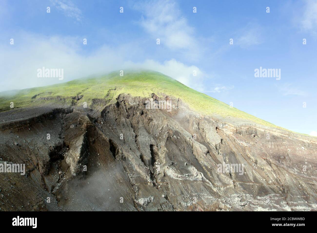 View of volcano in Manado at the end of hiking, Indonesia Stock Photo ...