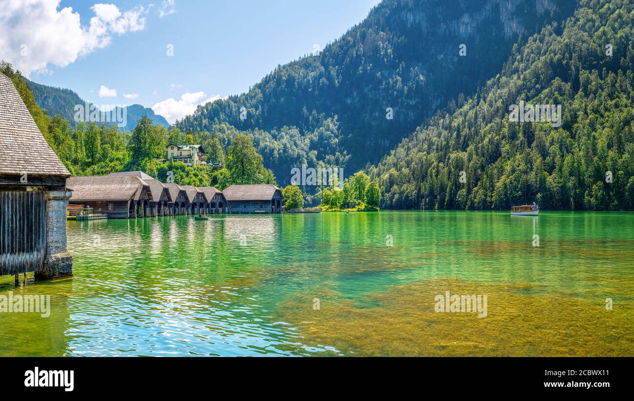 the lake koenigssee at the berchtesgadener national park Stock Photo ...
