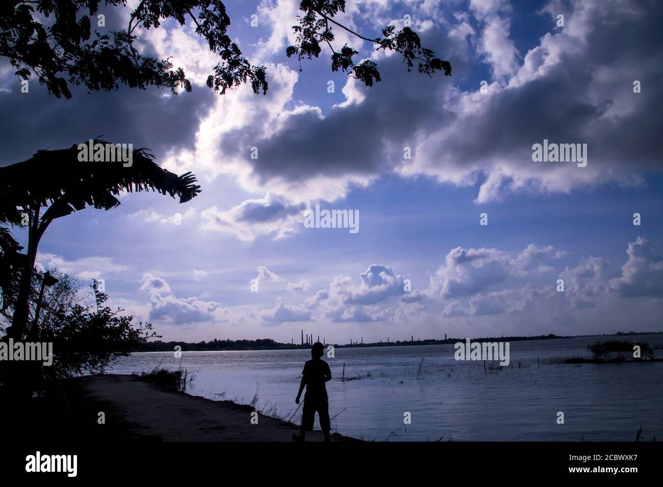 Blue sky background with clouds Stock Photo - Alamy