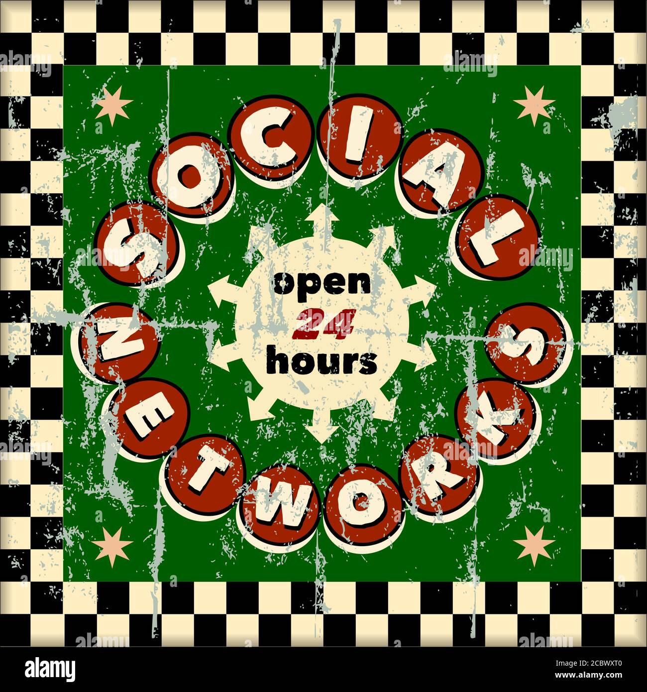 social media sign vector illustration, grungy style icon Stock Vector ...