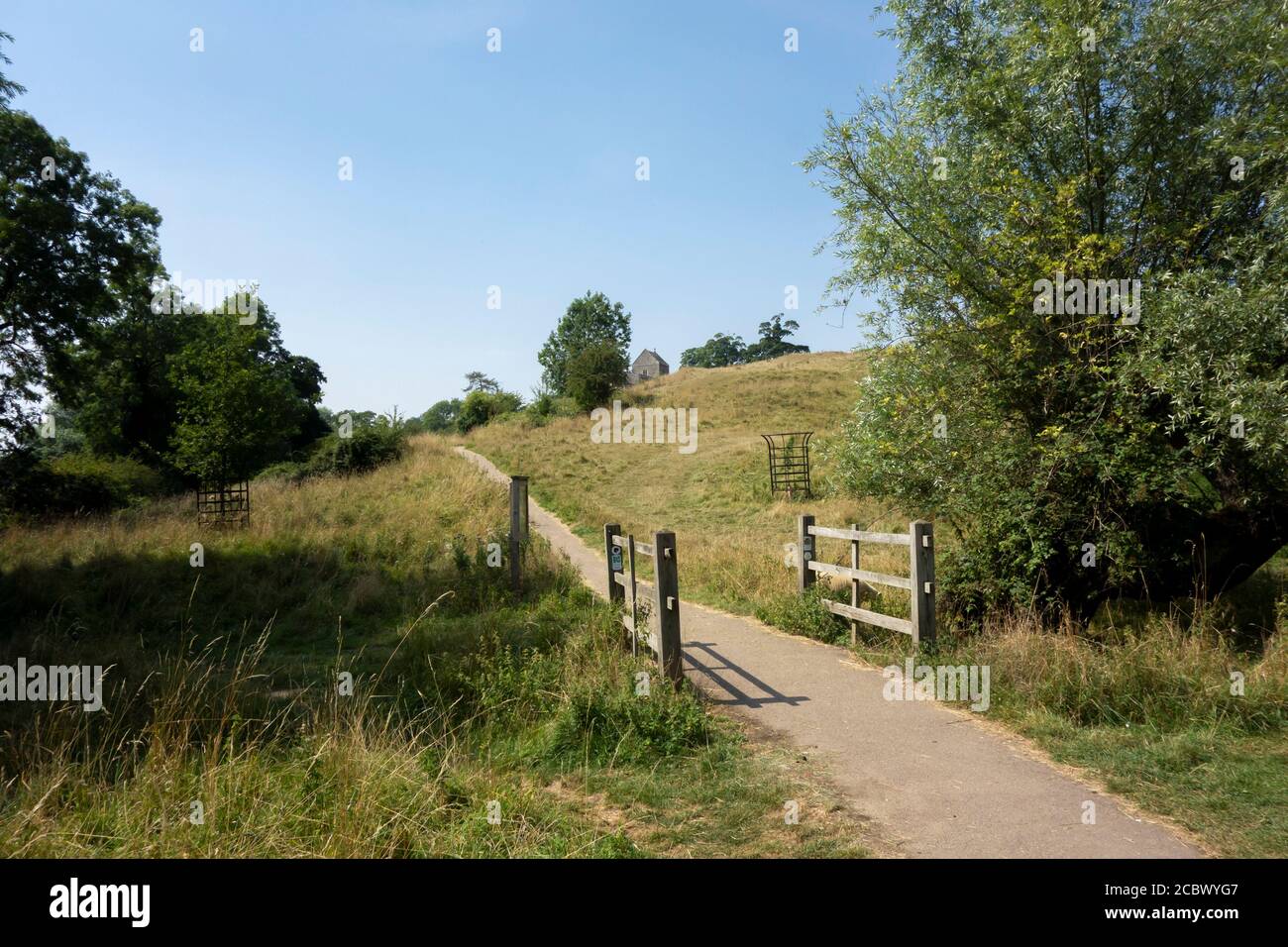 Wadenhoe Castle mound Stock Photo - Alamy