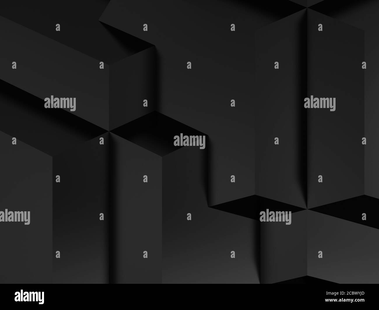 Abstract shiny black cgi background. Geometric pattern, 3d rendering ...