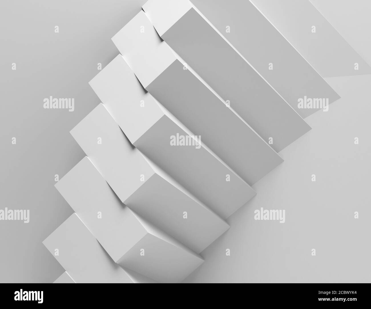 Abstract parametric geometric architectural background, white spiral ...