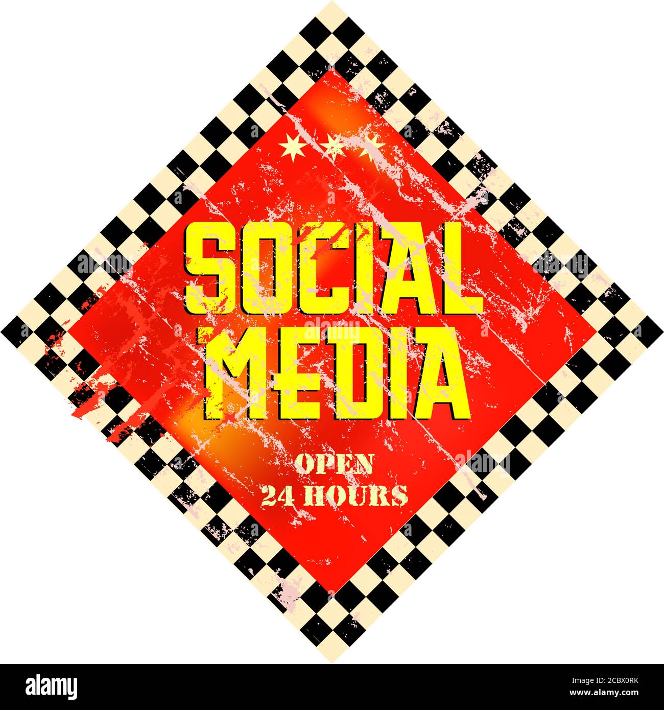social media sign vector illustration, grungy style icon Stock Vector ...