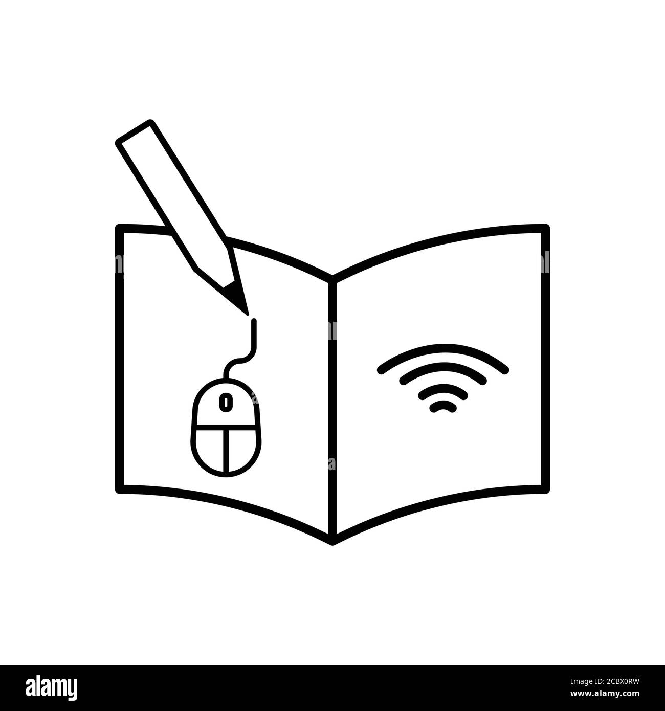 Online learning line icon. Design template vector Stock Vector Image ...