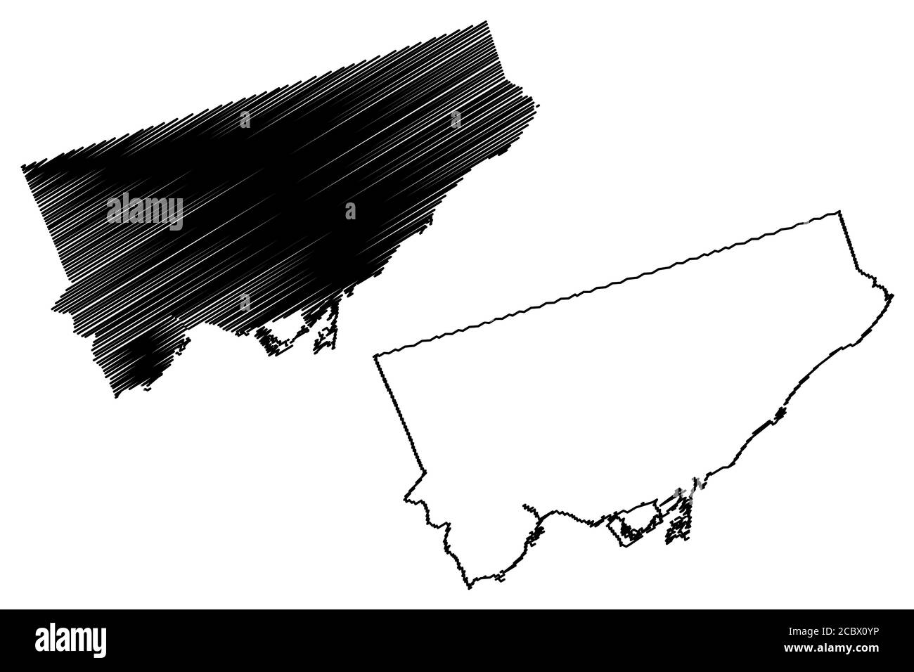 Toronto City (Canada, Ontario Province) map vector illustration ...