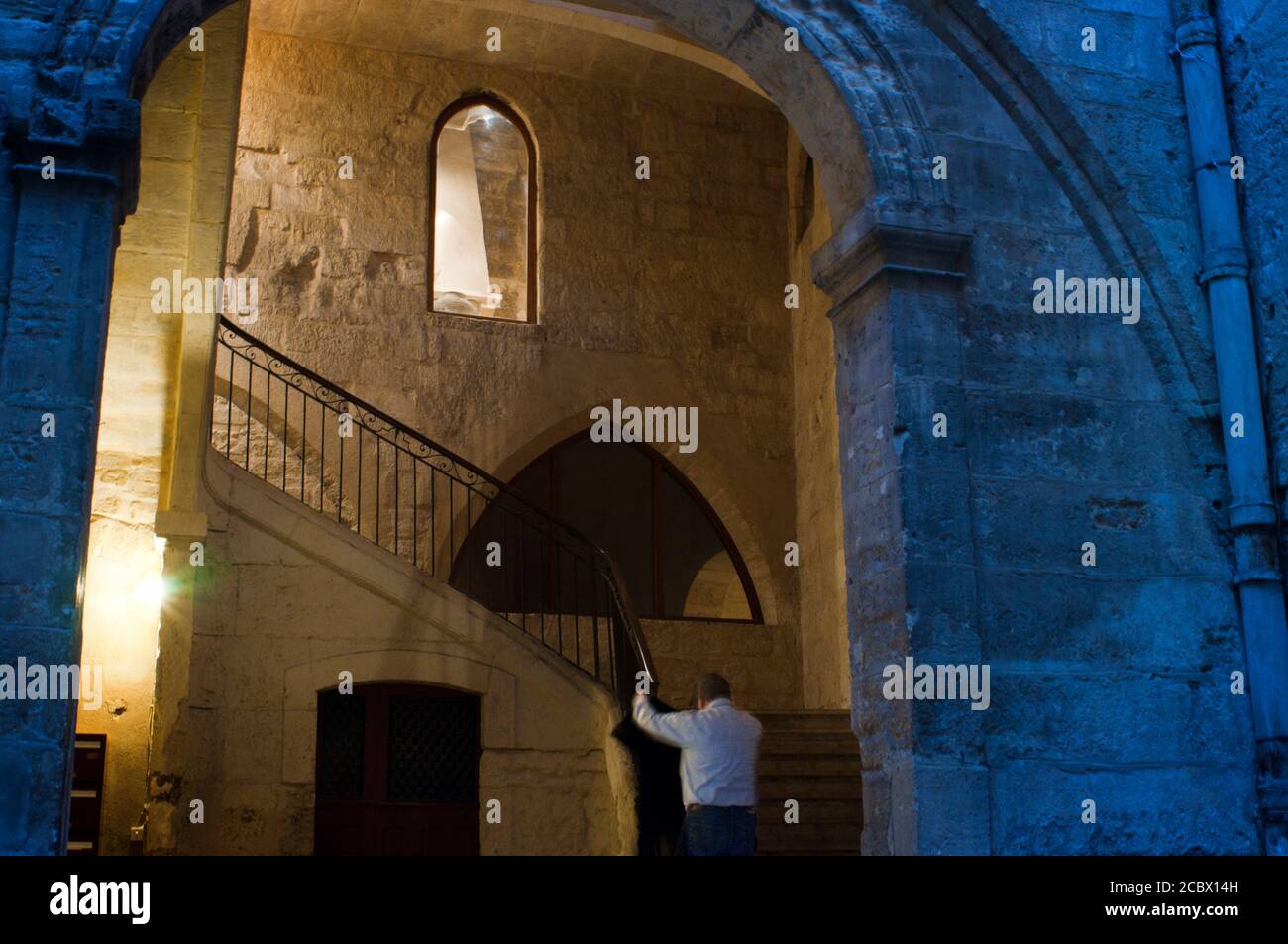 Stairs of some buildings of the medieval Jewish religious complex of ...