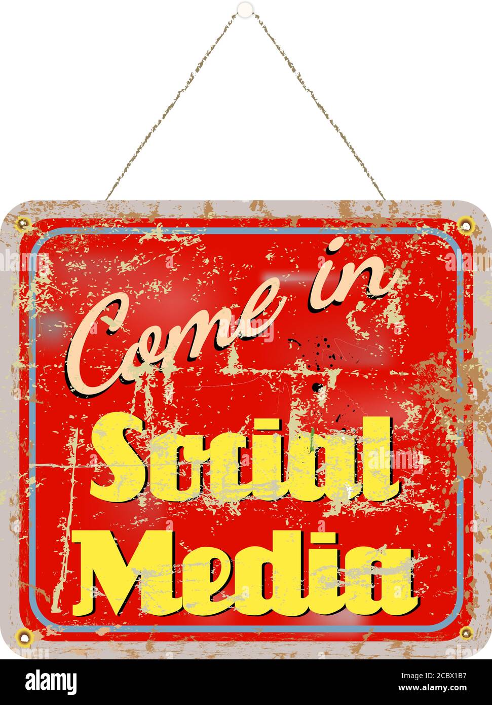 social media sign vector illustration, grungy style icon Stock Vector ...