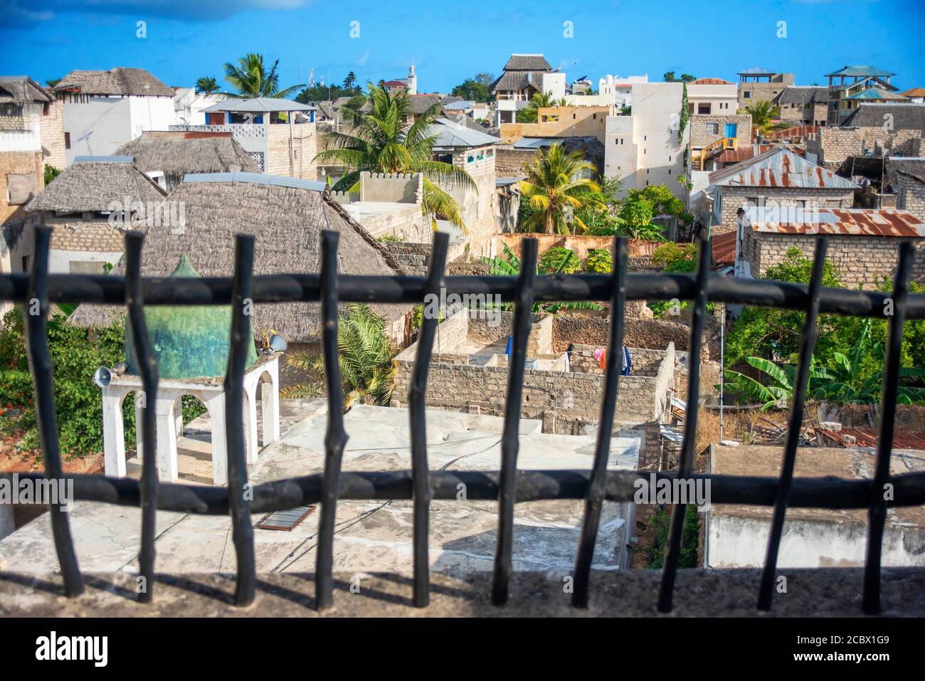 Rooftops architecture houses and strees of the city town of Lamu in ...