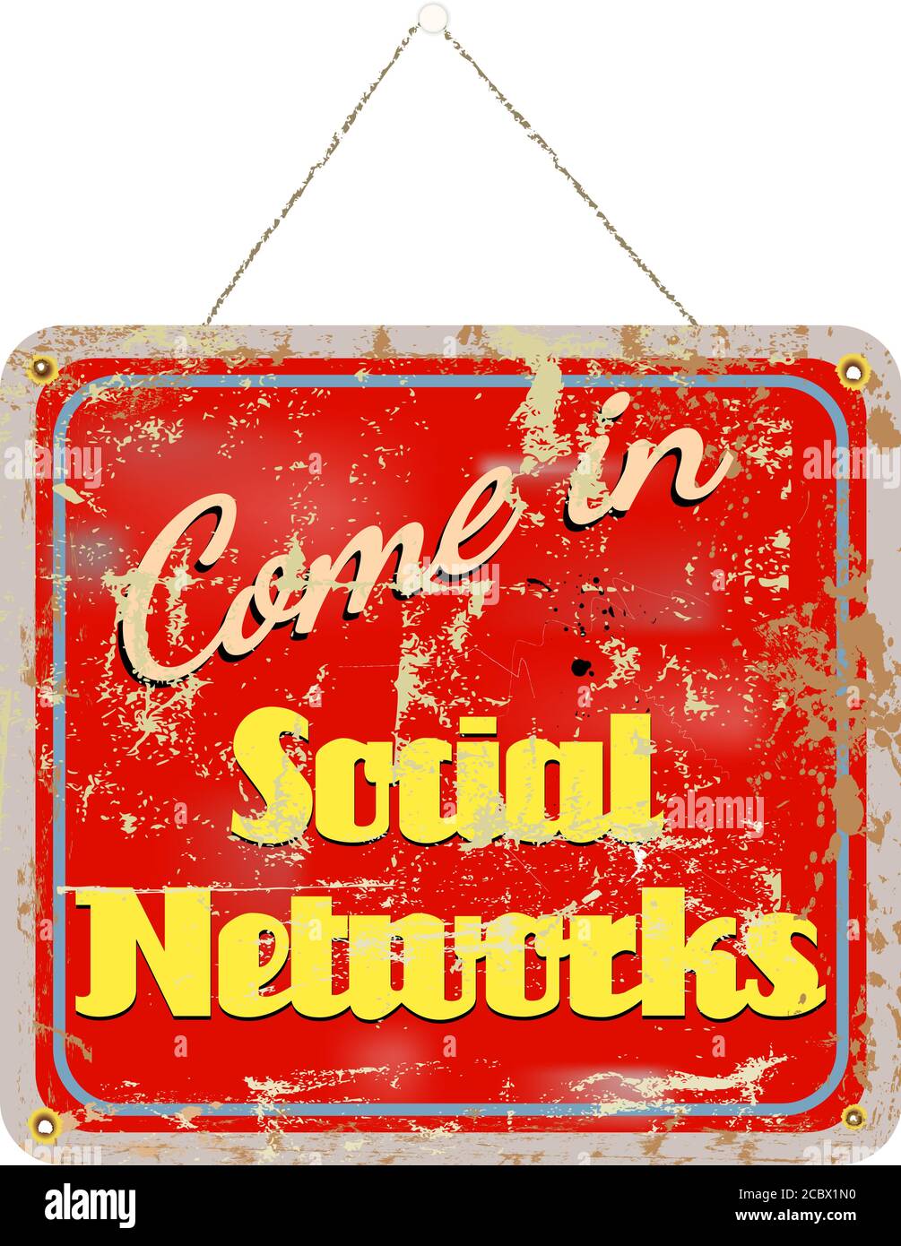 social media sign vector illustration, grungy style icon Stock Vector ...