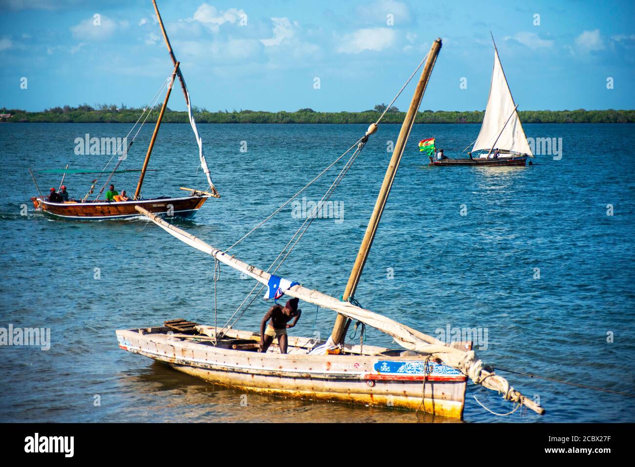 Boats in the Lamu waterfront, Kenya, Lamu island UNESCO World Heritage ...