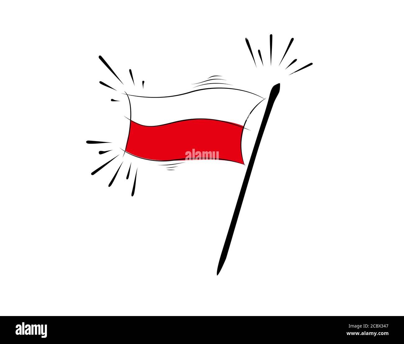 Poland Flag on white background in vector illustration Stock Vector ...