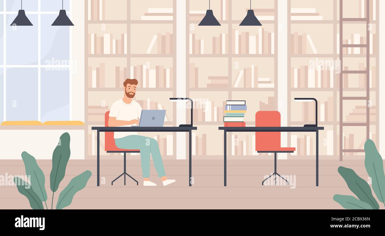 Library room cartoon hi-res stock photography and images - Alamy