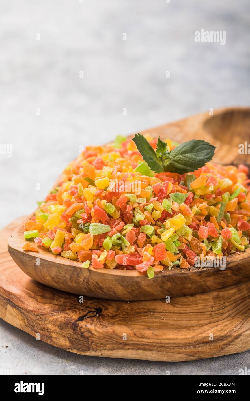Colorful candied fruits succade assorted Stock Photo - Alamy