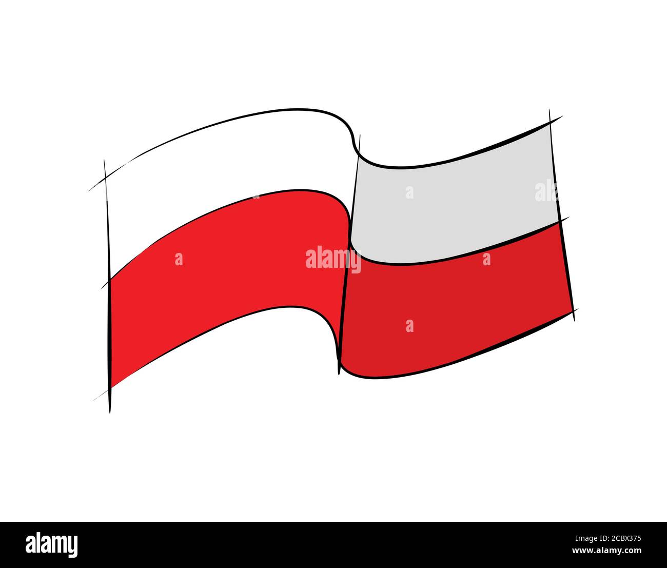 Poland Flag on white background in vector illustration Stock Vector ...