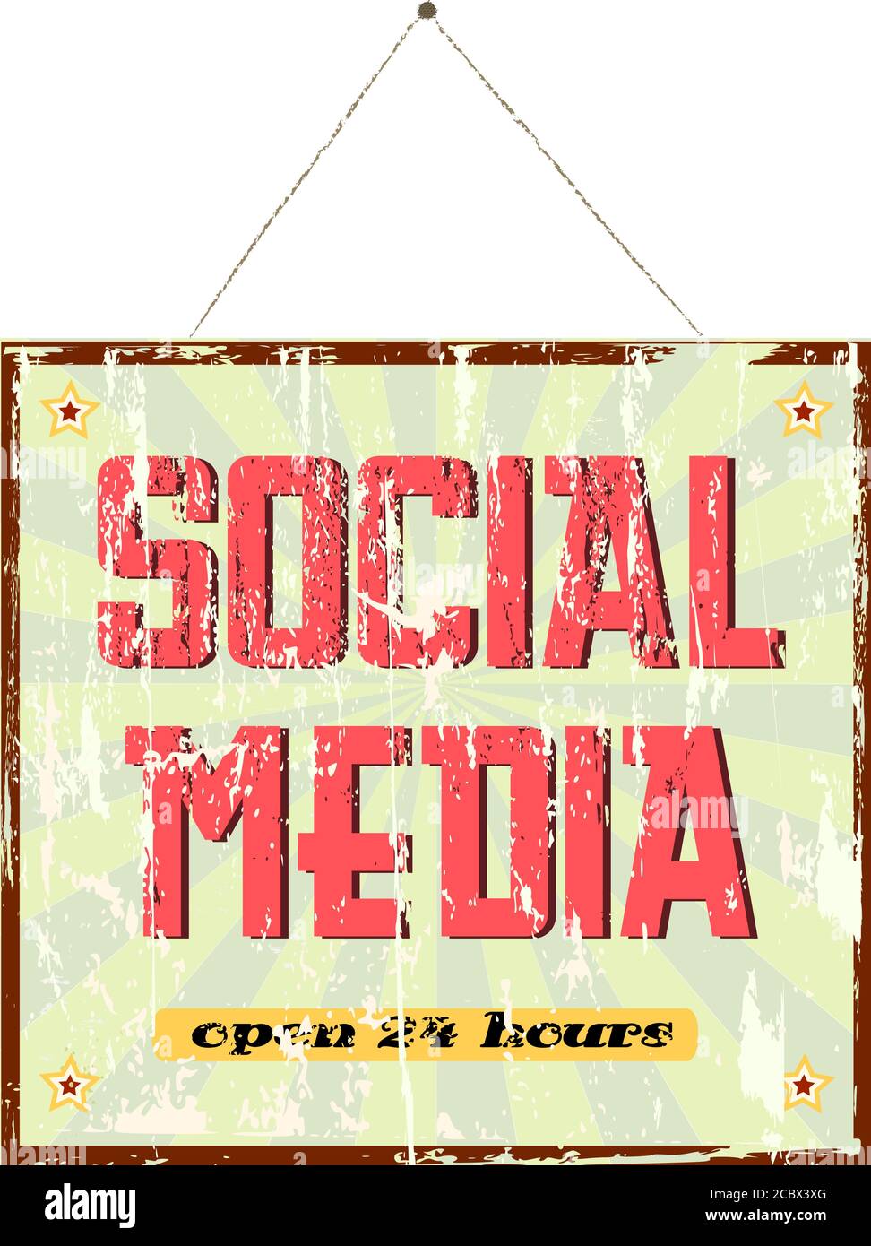 social media sign vector illustration, grungy style icon Stock Vector ...