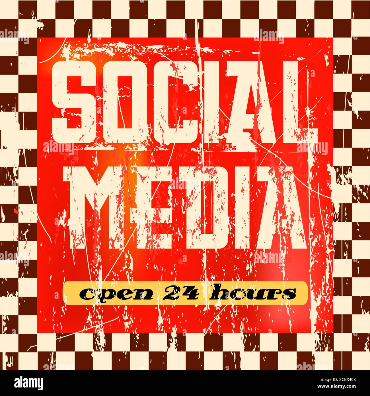 social media sign vector illustration, grungy style icon Stock Vector ...