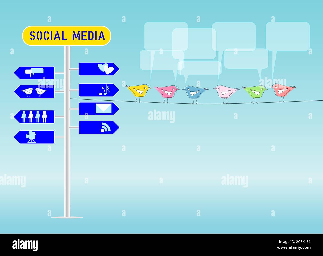 social media concept vector art illustration, sign, symbol,design ...