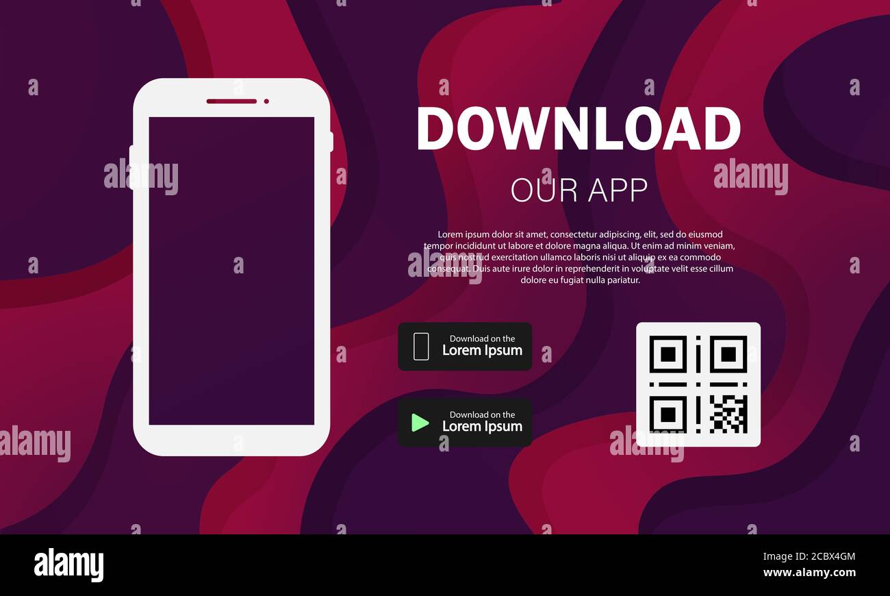 Online landing page of app. Internet web site template. Empty screen ...