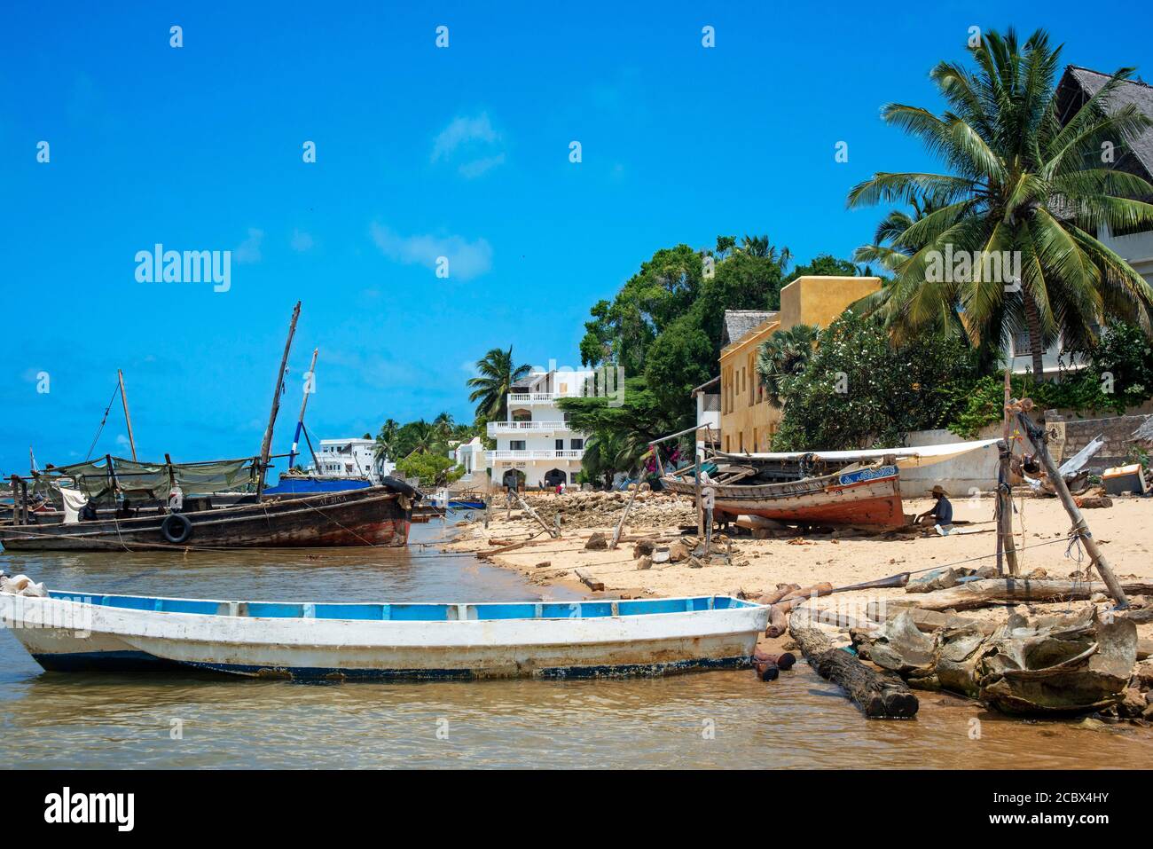 Stop over bar and restaurant in Shela beach in the south of Lamu island ...