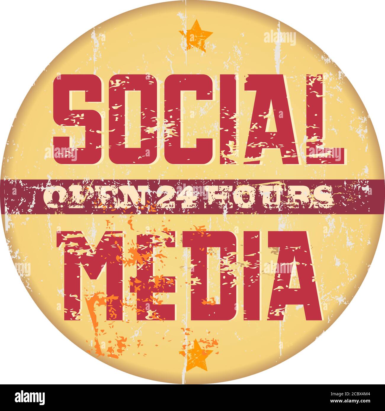 social media sign vector illustration, grungy style icon Stock Vector ...