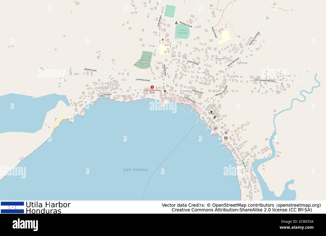 Utila Vector Map High Resolution Stock Photography and Images - Alamy