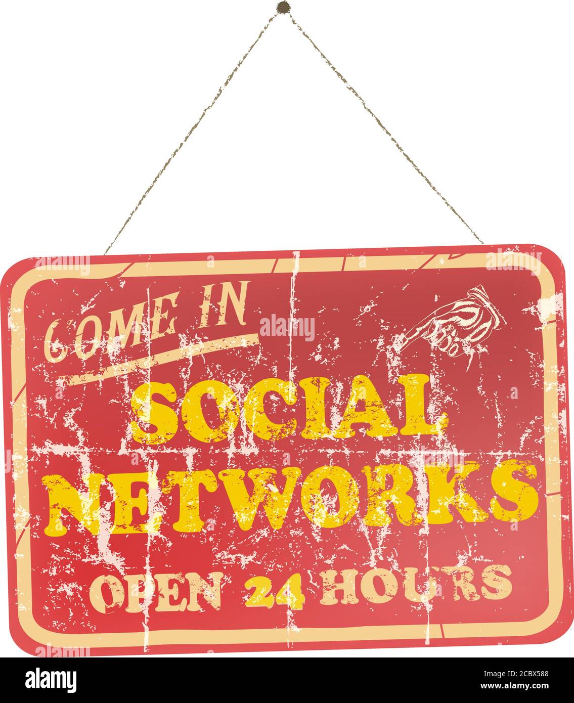 social media sign vector illustration, grungy style icon Stock Vector ...