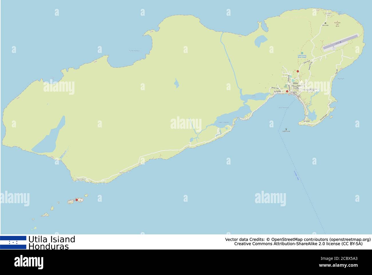 Utila island map Stock Vector Images - Alamy