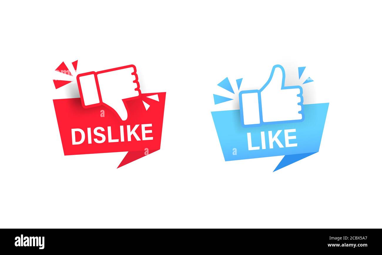 Icon like dislike flat design hi-res stock photography and images - Alamy