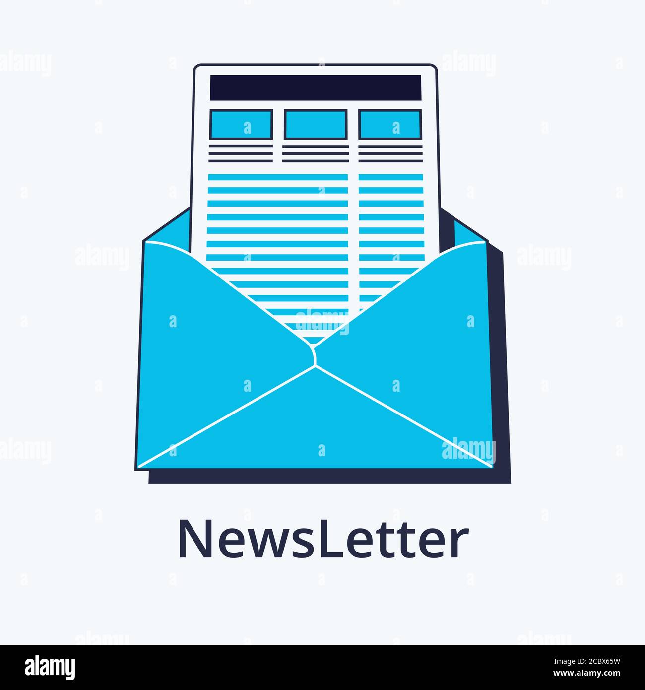 Concept of NewsLetter in flat line design. Icon in trend style. Modern ...