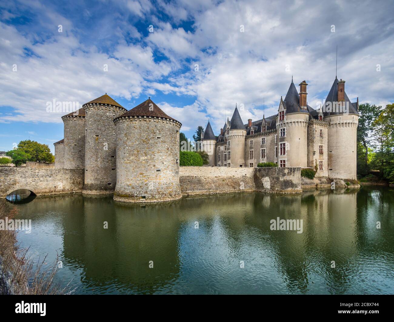 The moated Chateau of Bourg-Archambault, Vienne (86), France Stock ...