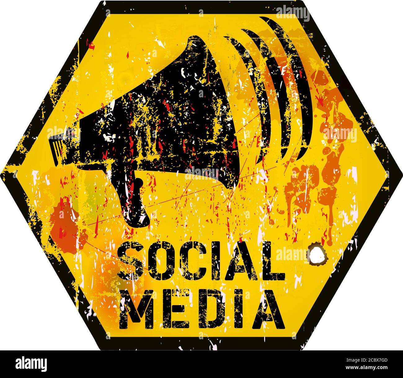 social media sign, grungy style vector icon Stock Vector Image & Art ...