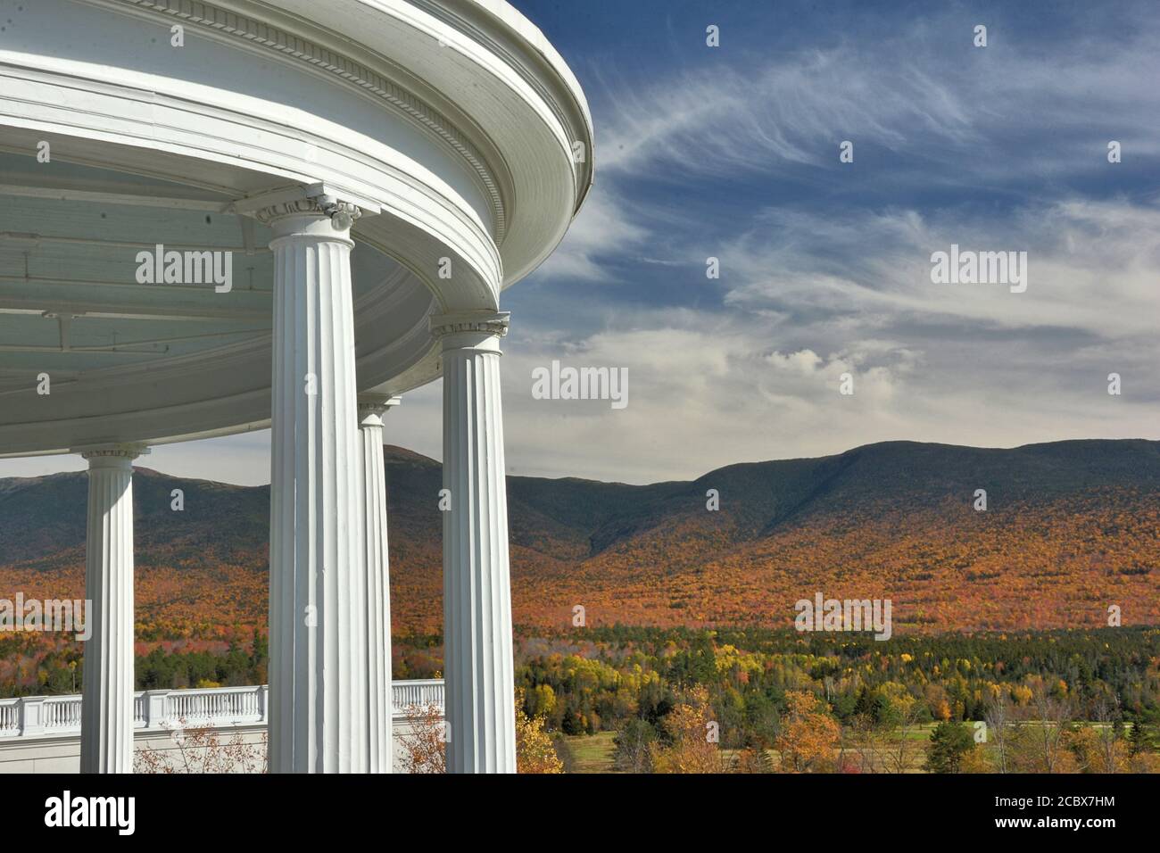 Autumn in New Hampshire. Wide view of colorful fall foliage and ...