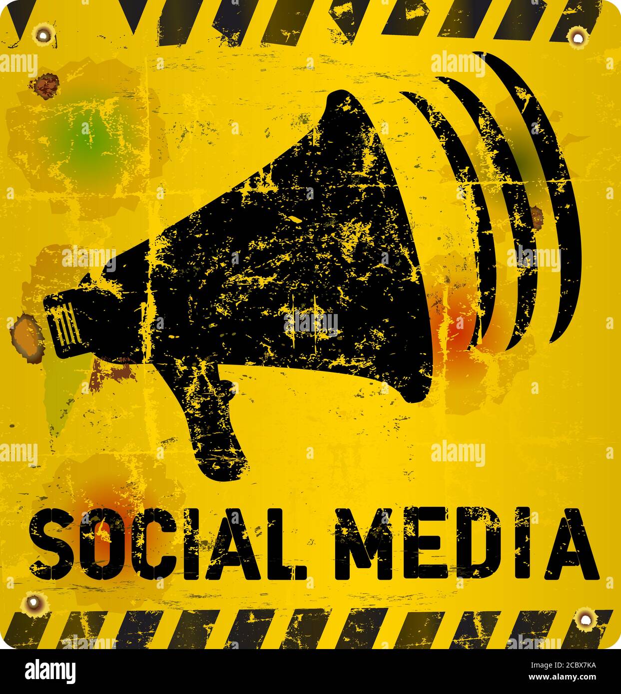 social media sign vector illustration, grungy style icon Stock Vector ...