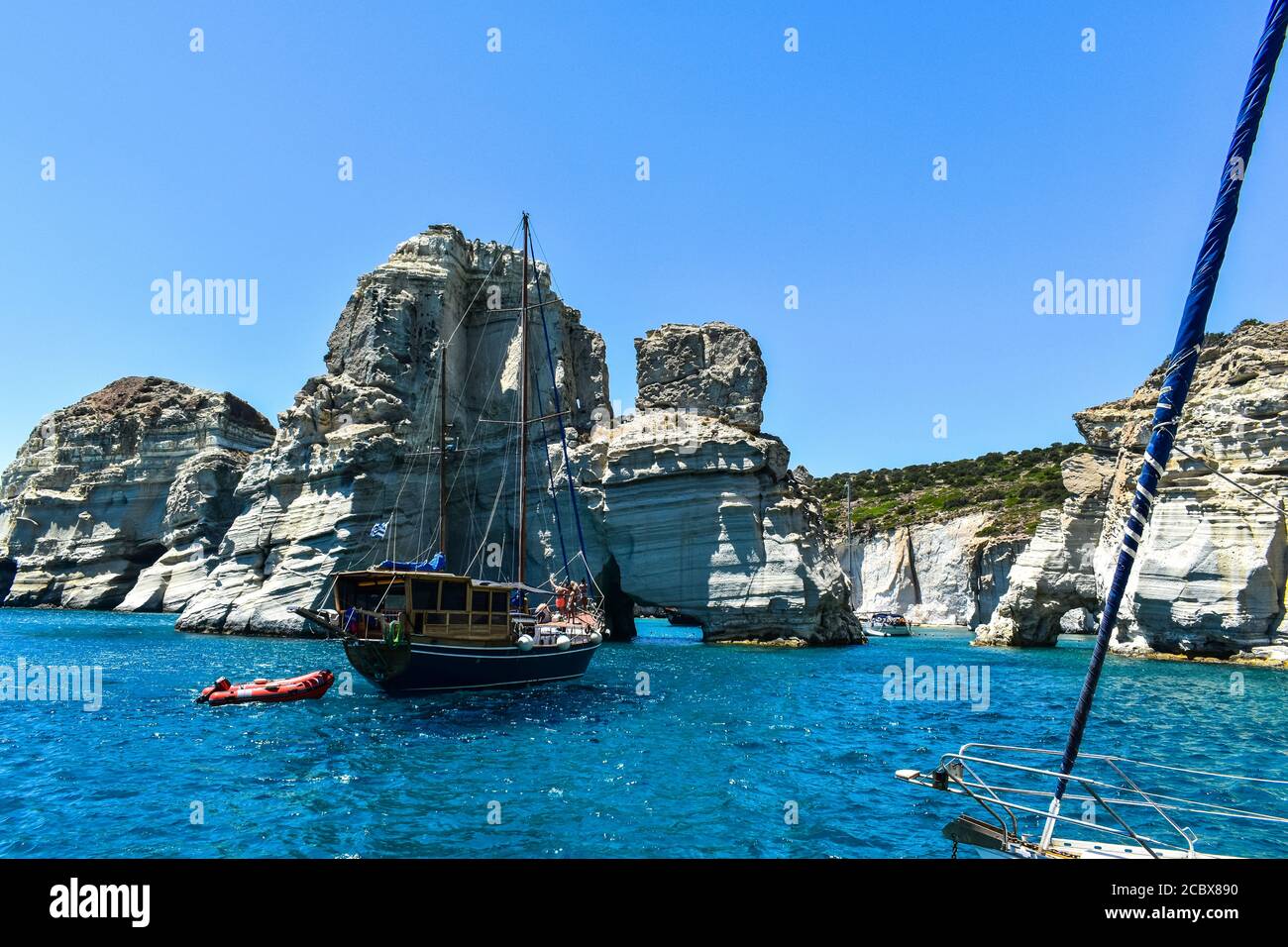 Sailing in Santorini Stock Photo - Alamy