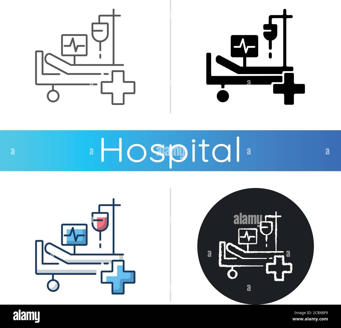 Intensive care icon. Critical care medicine. ICU. Hospital ward ...