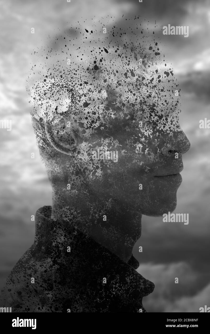 Creative photo manipulation of a portrait Stock Photo - Alamy