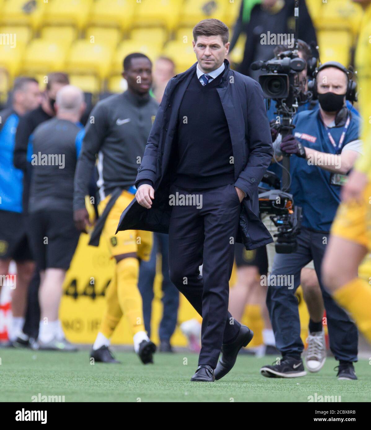 Rangers manager Steven Gerrard after the Scottish Premiership match at ...