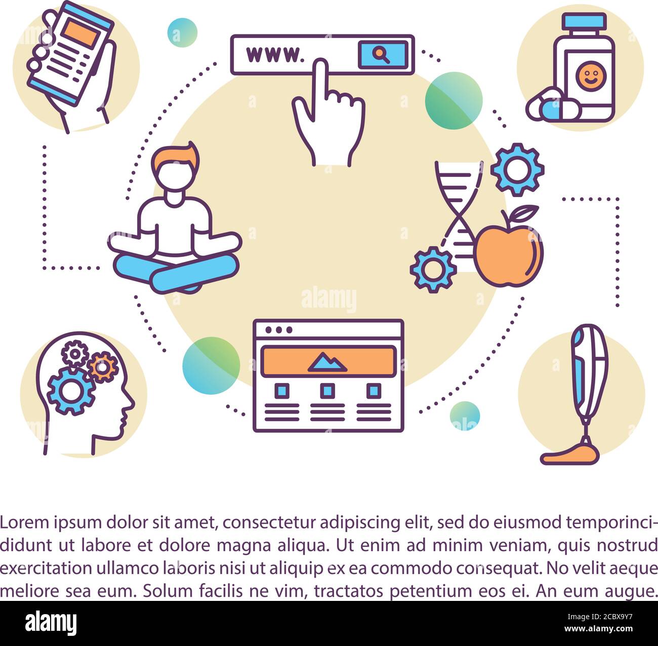 Biohacking techniques concept icon with text. PPT page vector template ...