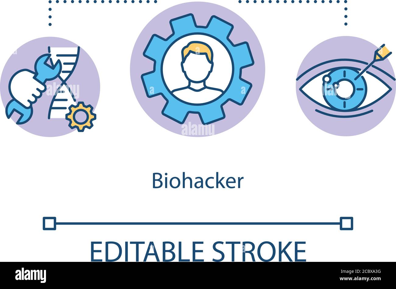 Biohacker concept icon. Body hacking and modification idea thin line ...