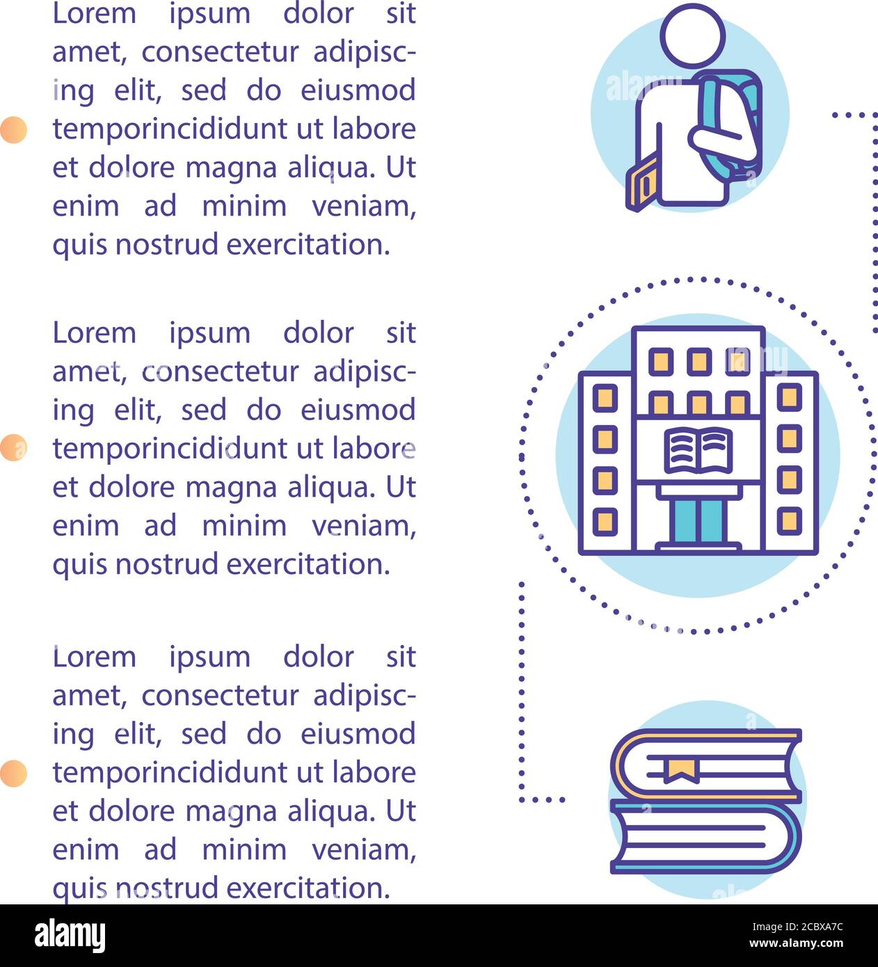 College student concept icon with text. High school freshman ...