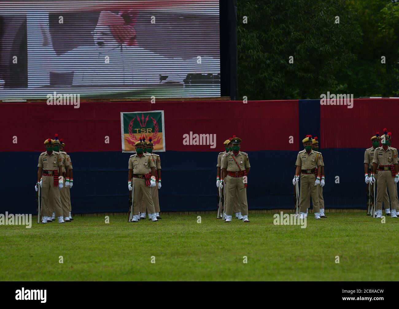 Police and other paramilitary personnel parade during the Independence ...