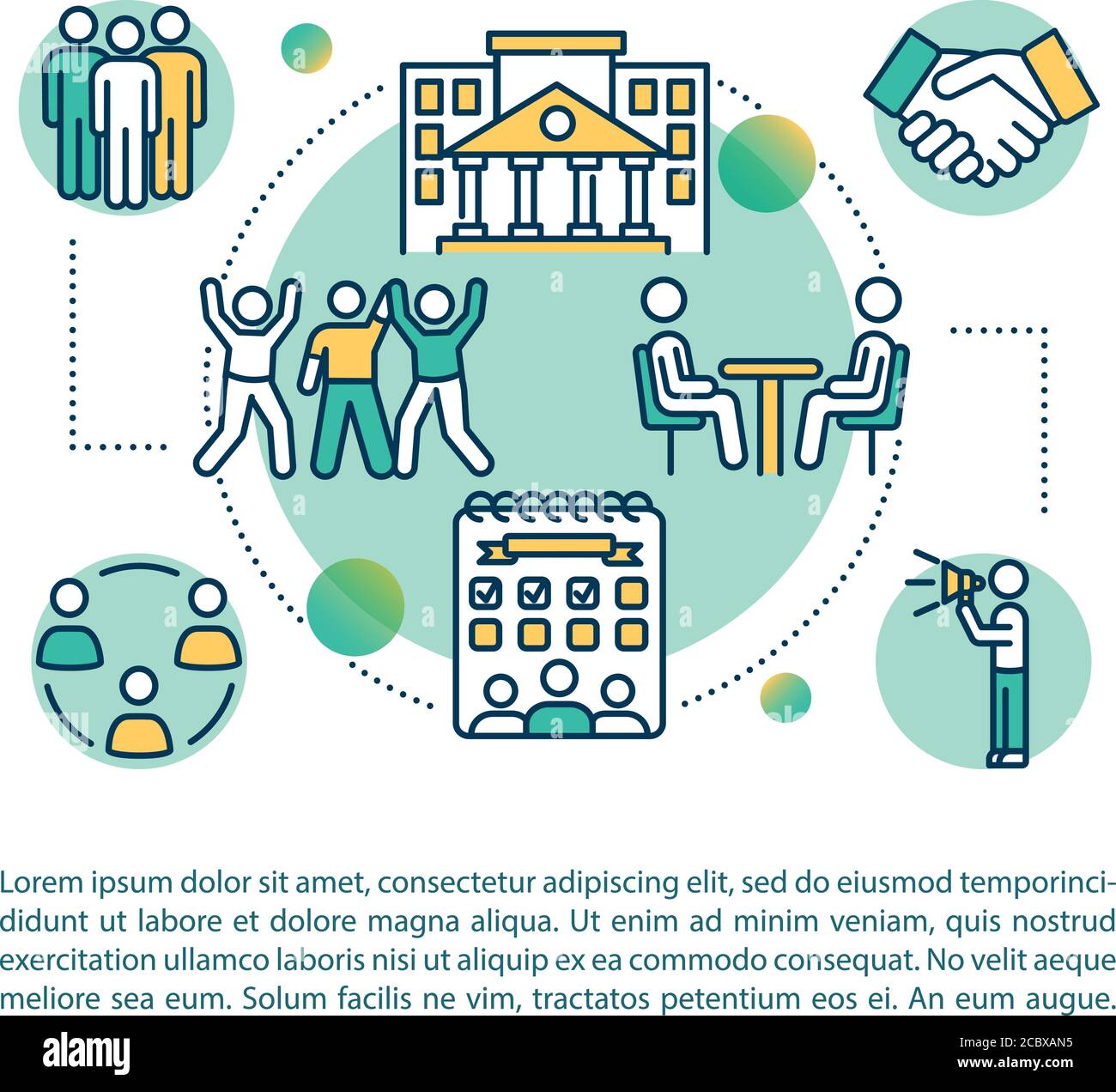 Student activities concept icon with text. Schedule for freshman ...