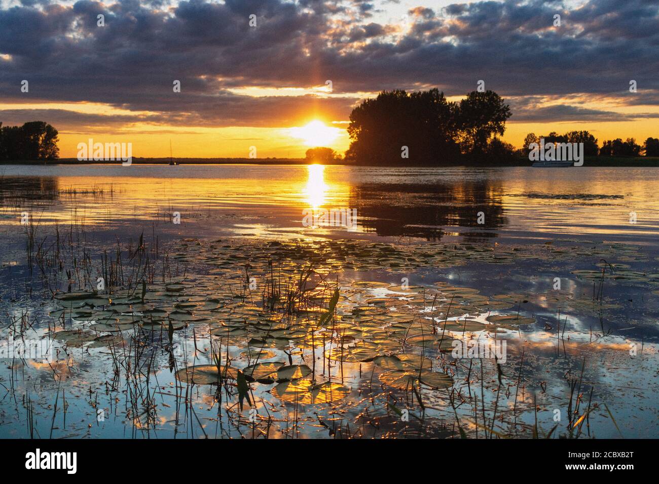 Sunset at lake in Canada Stock Photo - Alamy